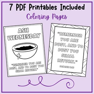 Ash Wednesday Christian Lent Kids Printable Coloring Pages Word Search ...