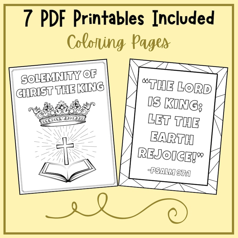 Christ the King Feast Day Solemnity Printable Activities, Coloring ...