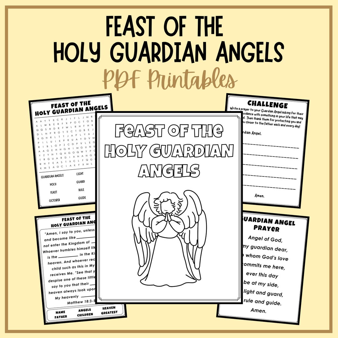 Feast of the Holy Guardian Angels Activities Kids Printable Catholic ...