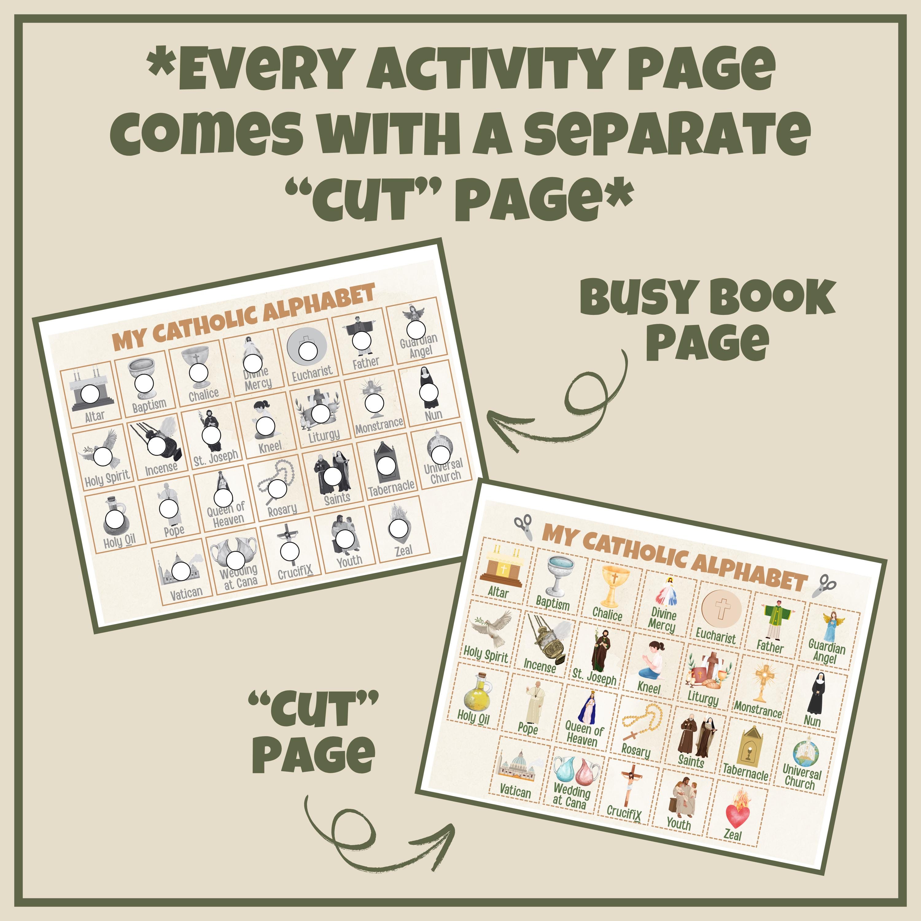 Catholic Busy Book Printable Activities for Kids Homeschool Religious ...