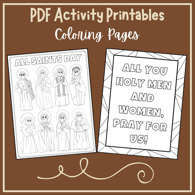 All Saints Day Kids Printable Activities Banner Decor Coloring Pages ...