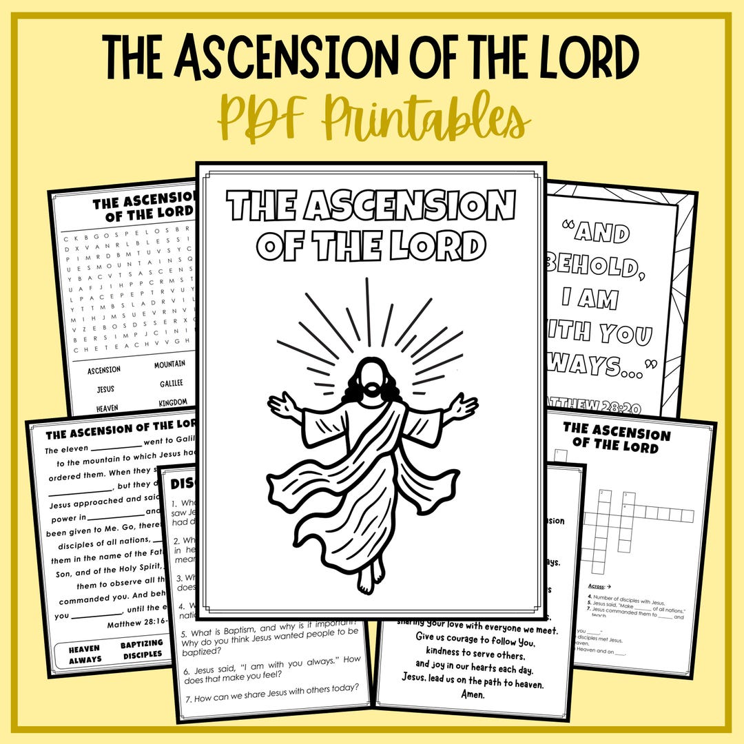 Ascension of the Lord Kids Catholic Feast Day Jesus Into Heaven ...
