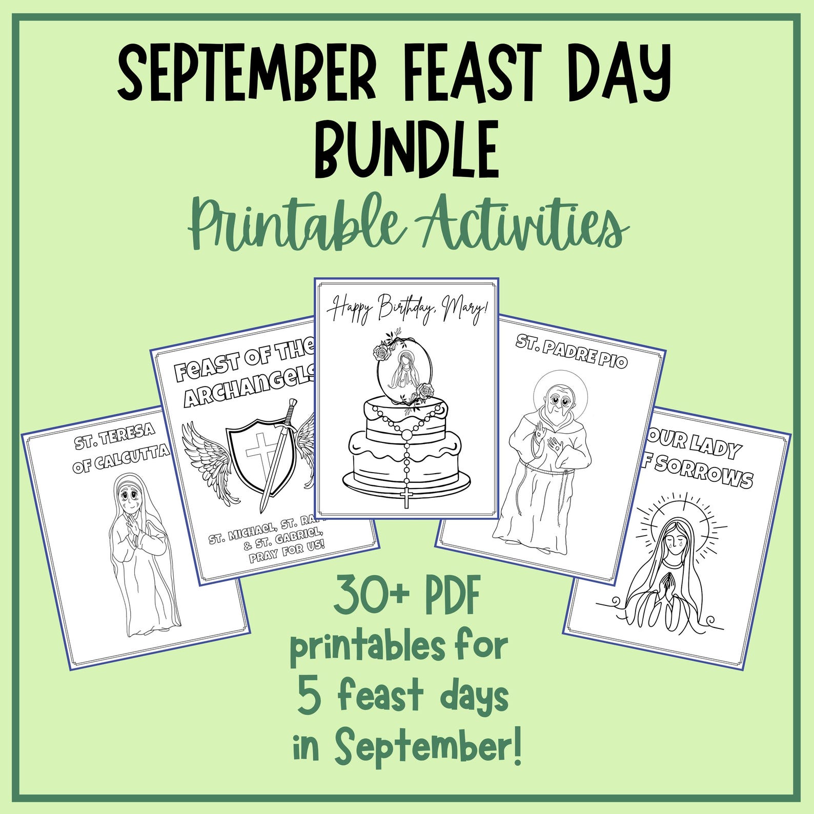 Feast of the Archangels Activities Kids Printable Catholic Michaelmas ...