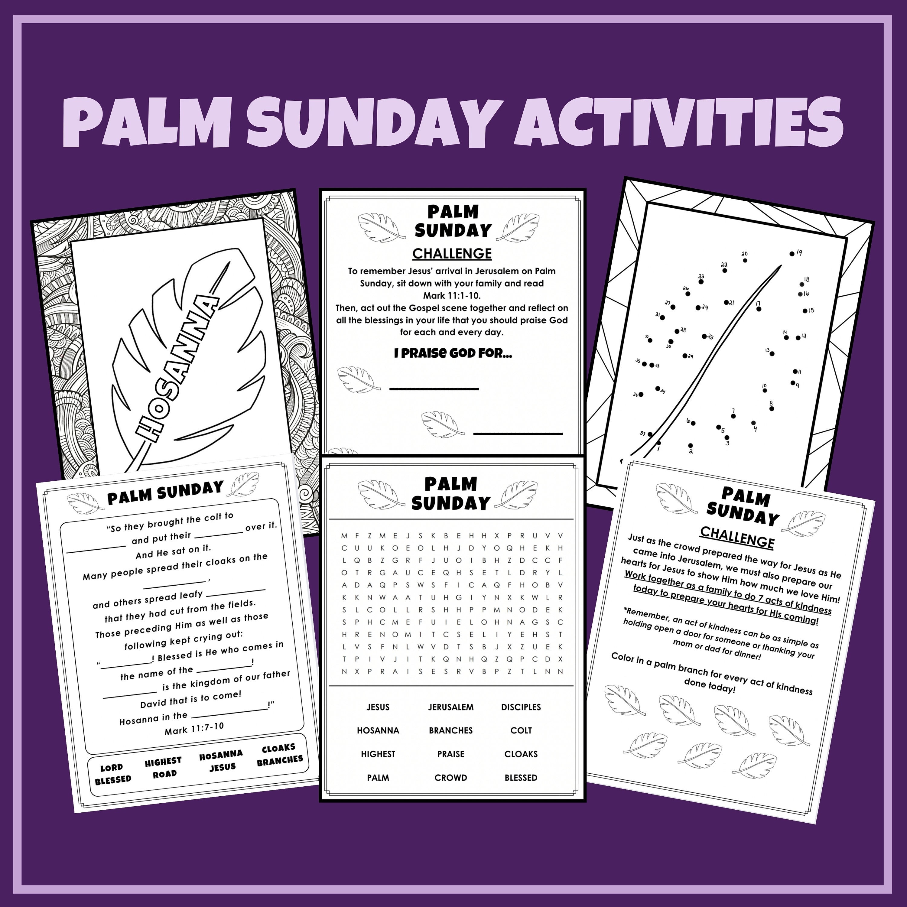 Palm Sunday Activities - Etsy