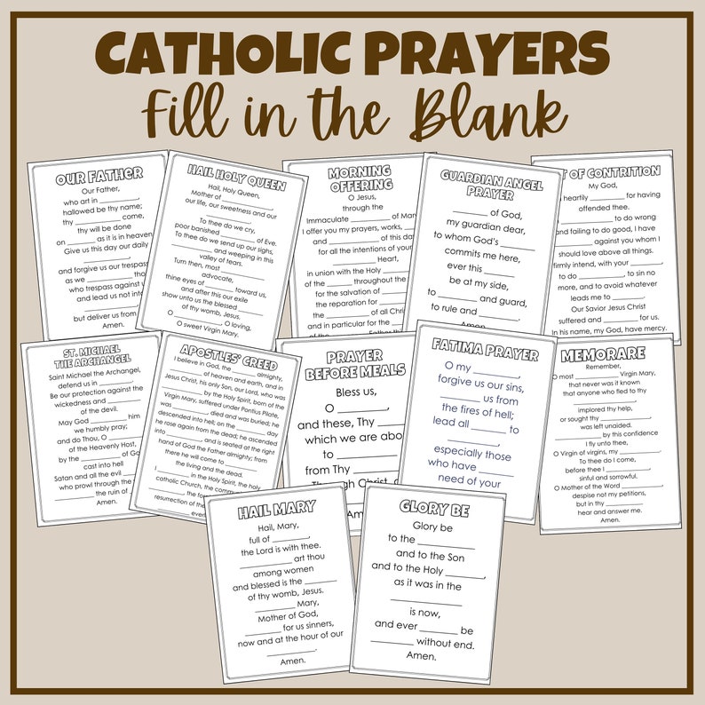 Catholic Prayers Bundle for Kids - Etsy