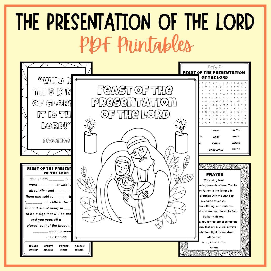 Feast of the Presentation of the Lord Jesus Kids Printable Coloring ...