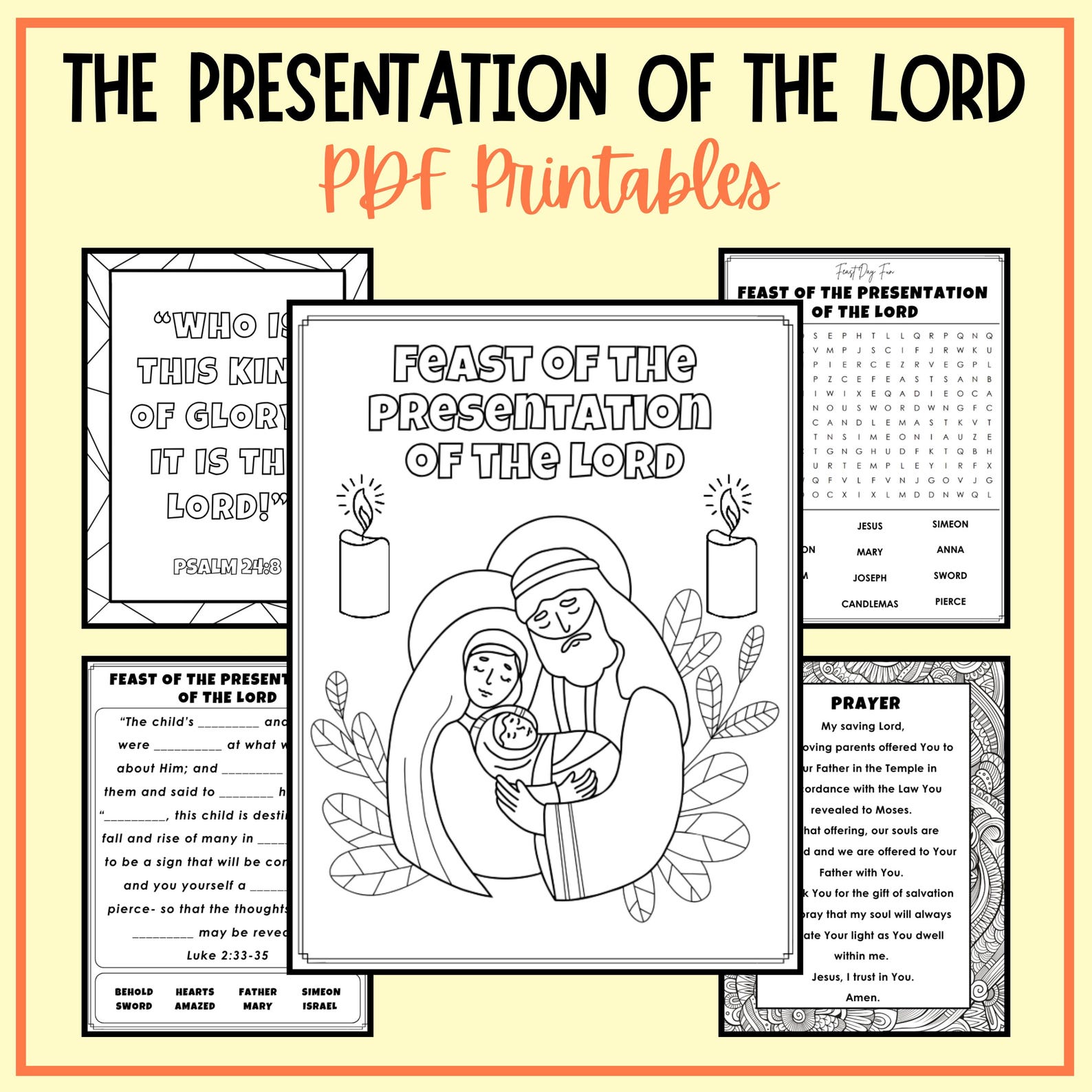 Feast of the Presentation of the Lord Jesus Kids Printable Coloring ...