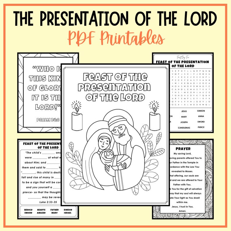 Feast of the Presentation of the Lord Jesus Kids Printable Coloring ...