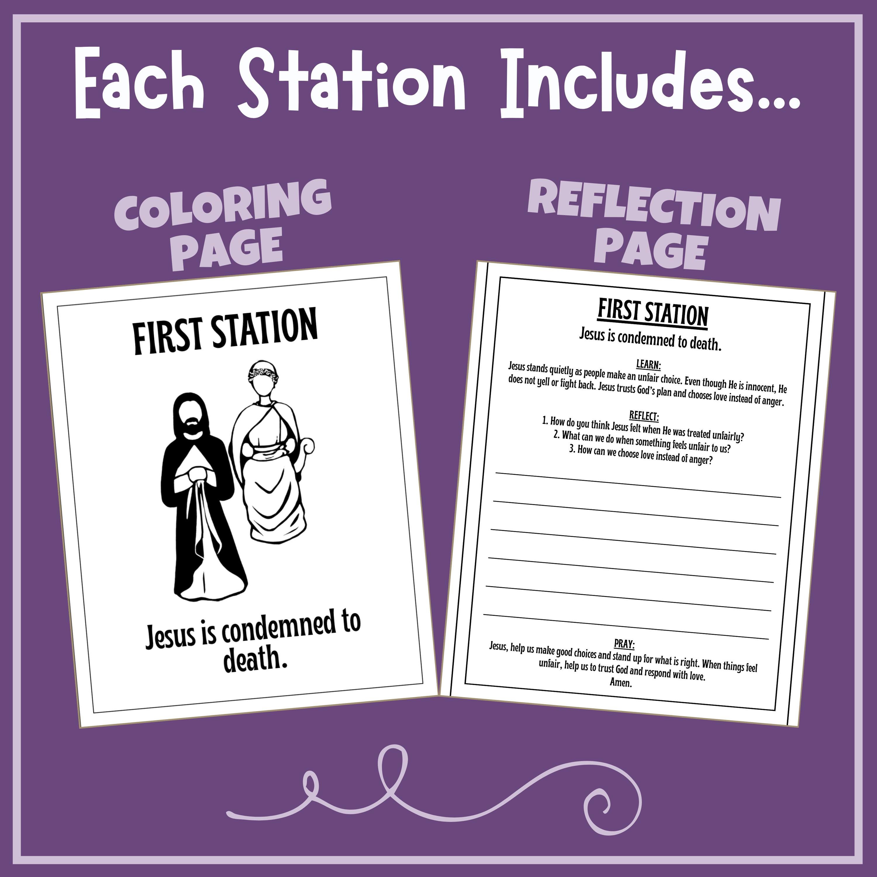 Stations of the Cross Kids Coloring Reflection Prayer Book Journal ...