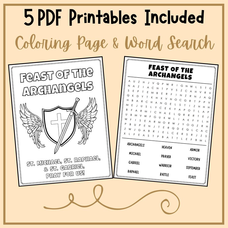 Feast of the Archangels Activities Kids Printable Catholic Michaelmas ...