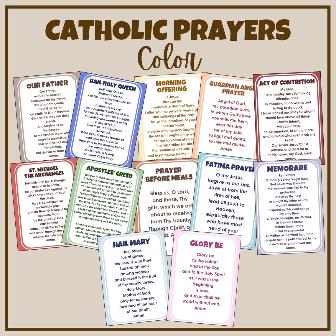Catholic Prayers Bundle for Kids - Etsy