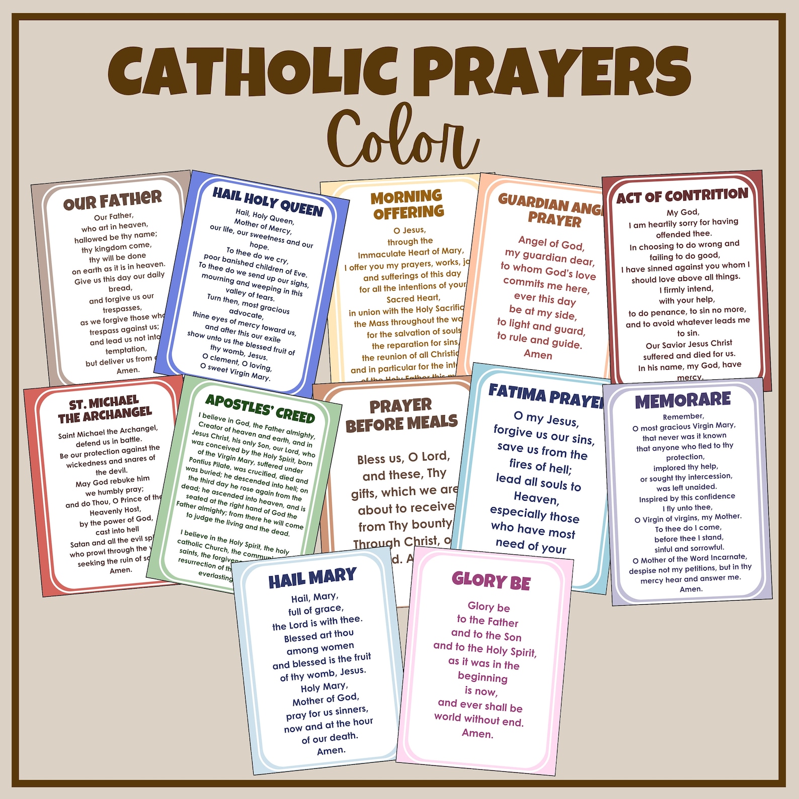 Catholic Prayers Bundle for Kids - Etsy