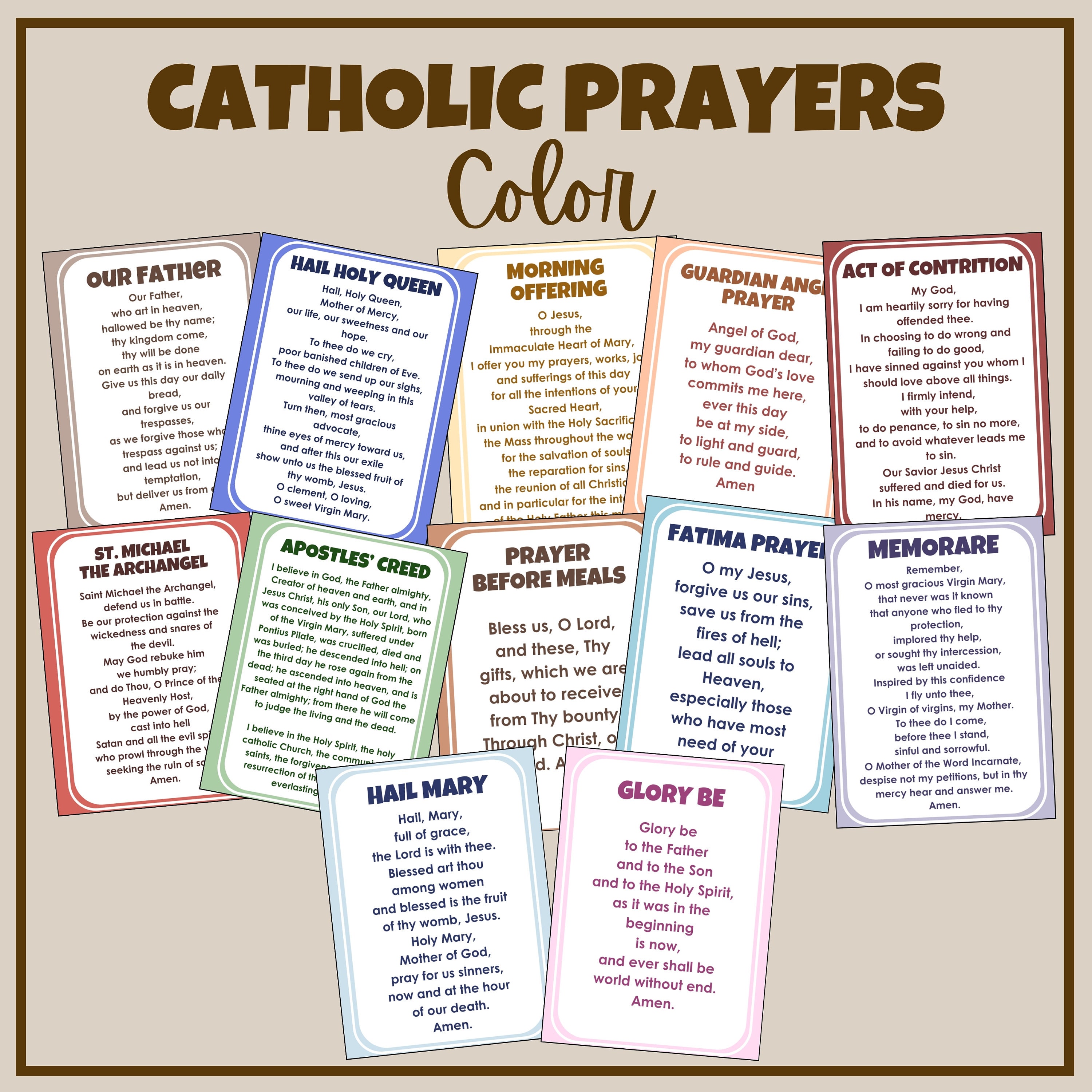 Catholic Prayers Bundle for Kids - Etsy