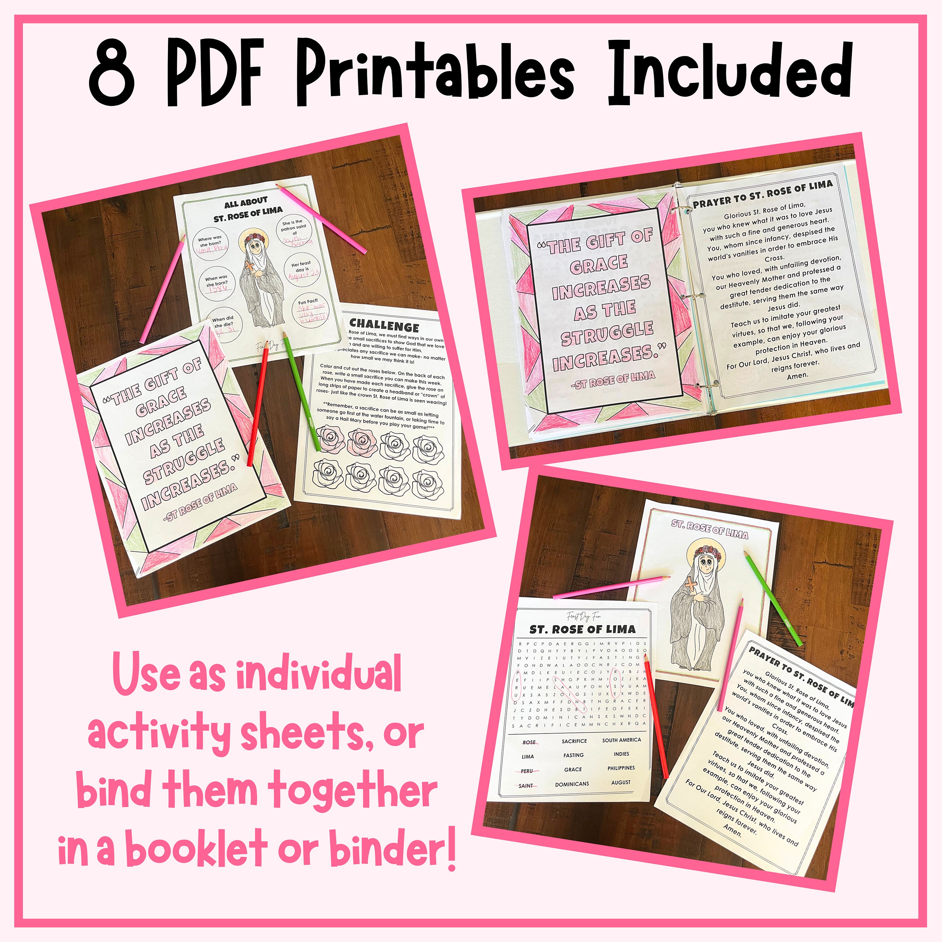 St Rose of Lima Kids Printables August Feast Day Activities Poem and ...