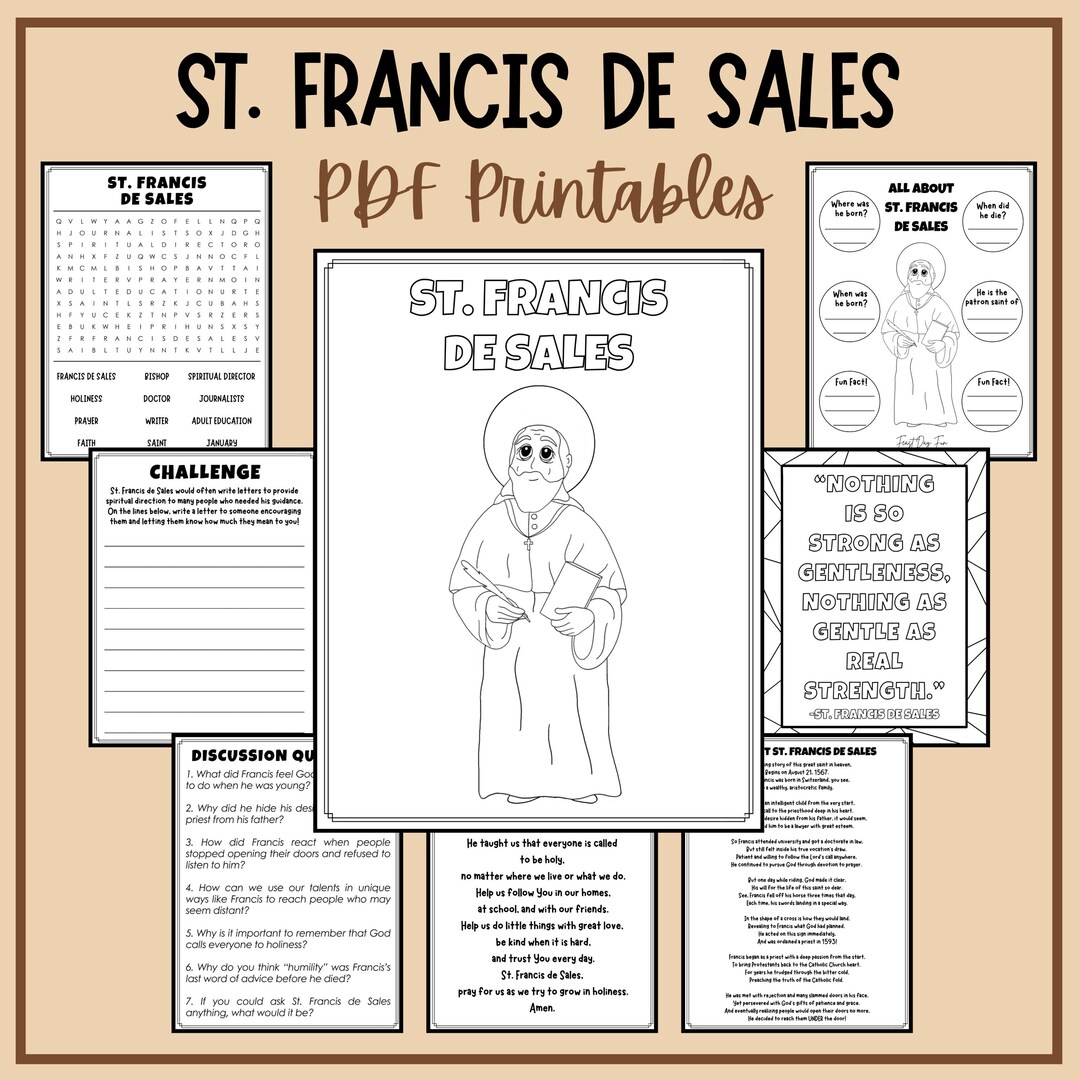St. Francis De Sales Feast Day Kids Activities Printable Catholic ...