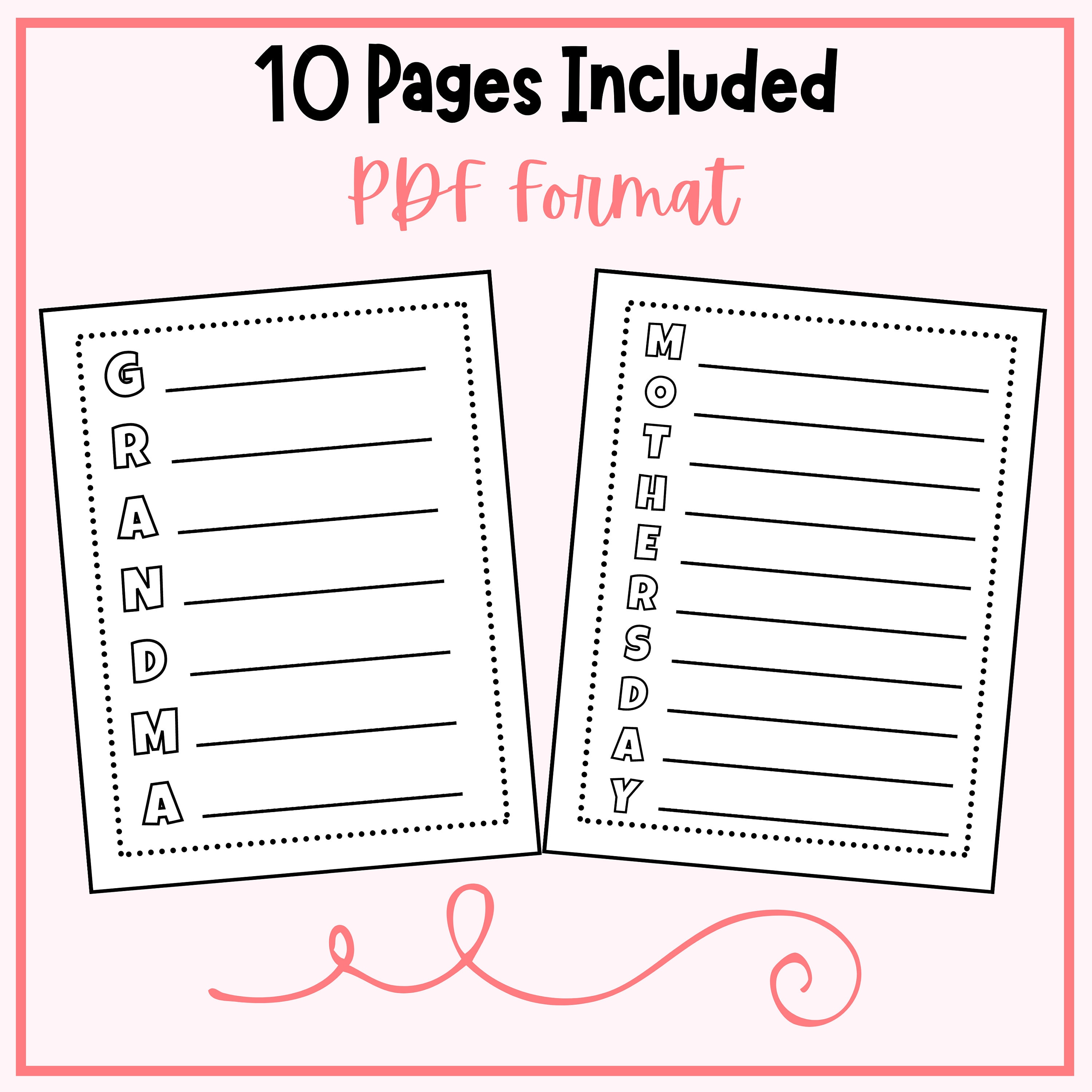 Grandma Mother's Day Book Printable for Kids, All About Grandma ...