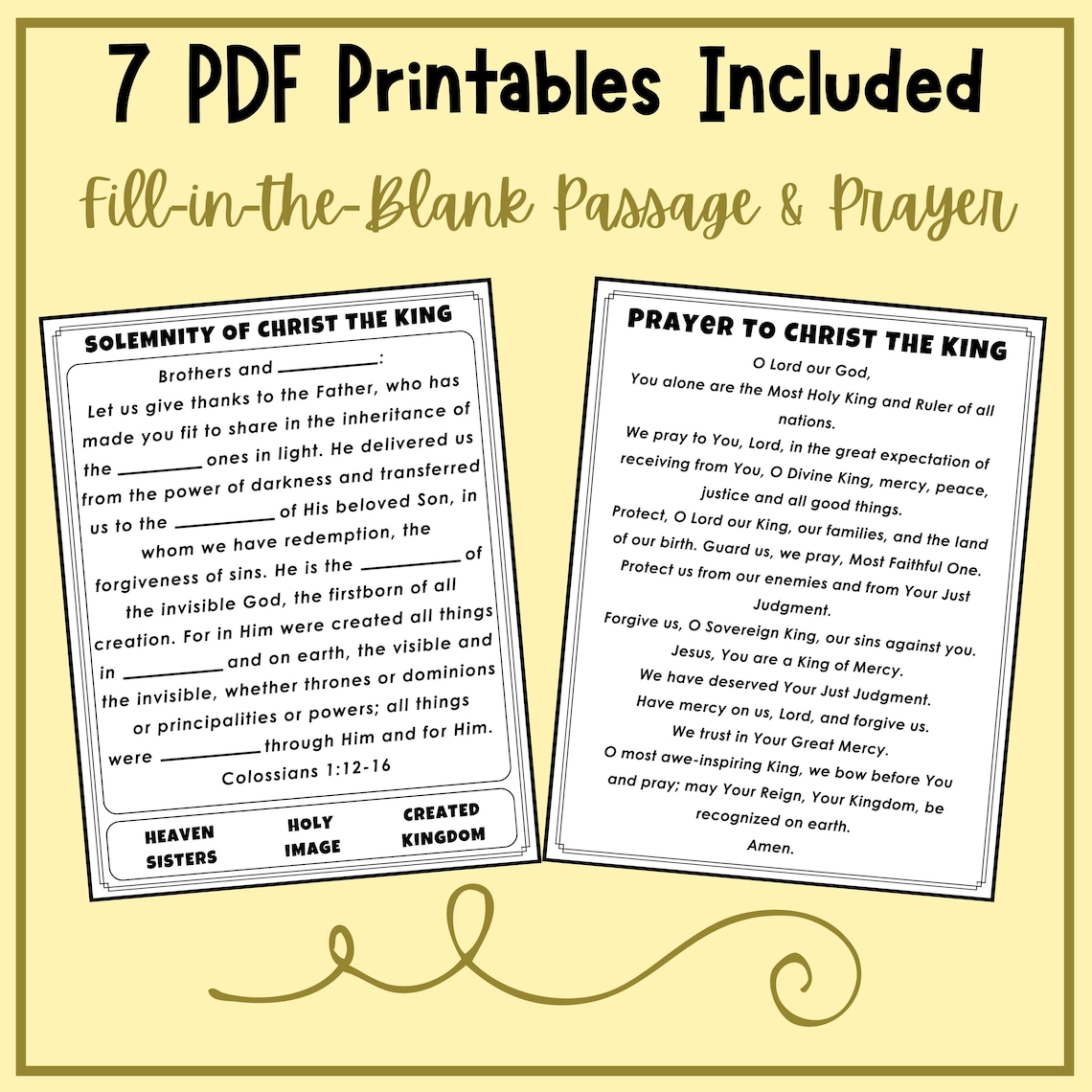 Christ the King Feast Day Solemnity Printable Activities, Coloring ...