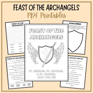 Feast of the Archangels Activities Kids Printable Catholic Michaelmas ...