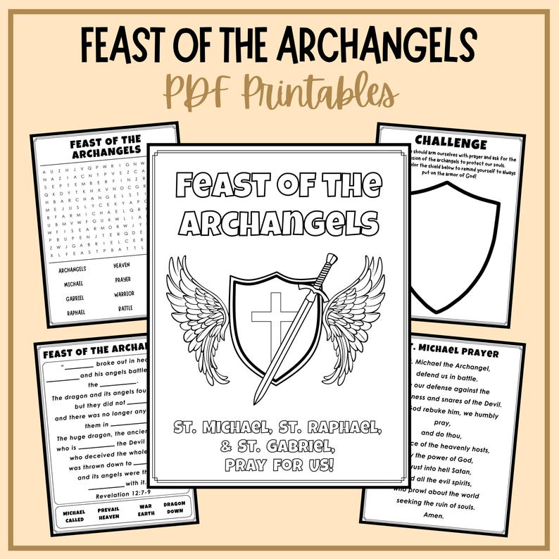 Feast of the Archangels Activities Kids Printable Catholic Michaelmas ...