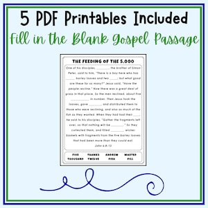 Feeding of the 5,000 Printable Kids Activities Coloring Pages Word ...