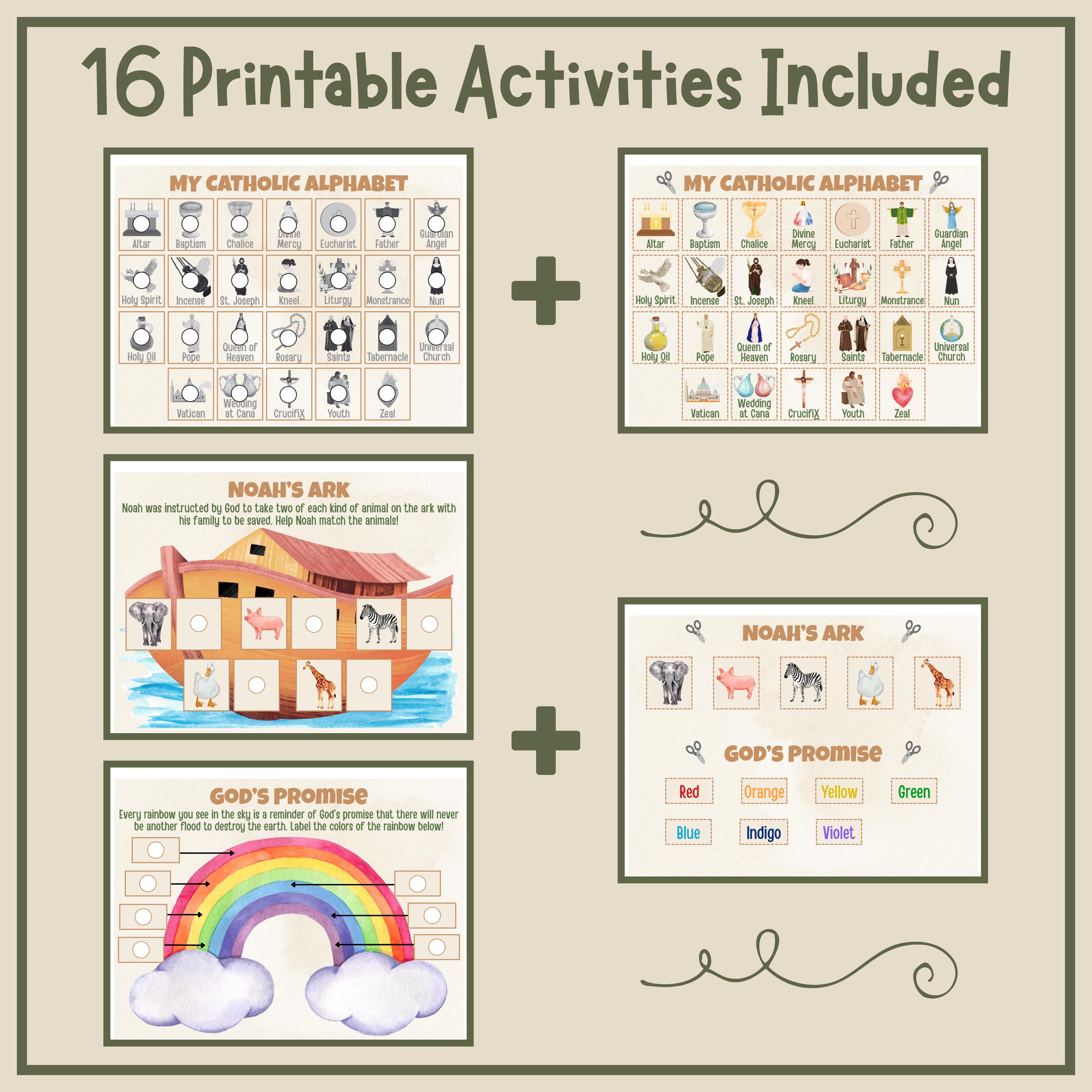 Catholic Busy Book Printable Activities for Kids Homeschool Religious ...