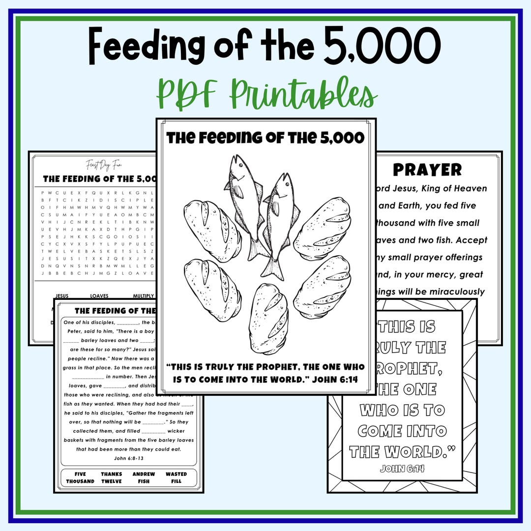 Feeding of the 5,000 Printable Kids Activities Coloring Pages Word ...