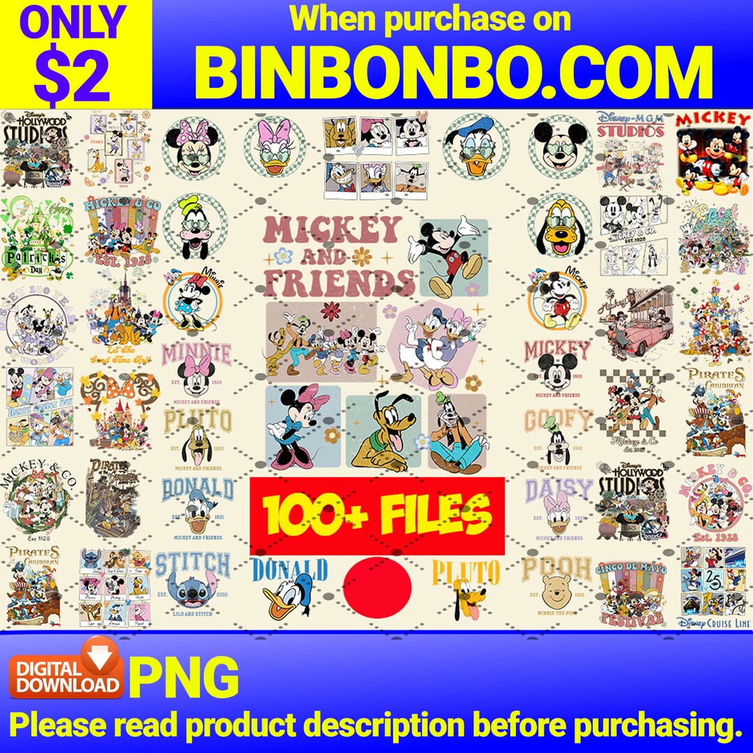 100 Retro M.ickeyy & Friends Png Bundle, Vacay Mode, Magic Kingdom, Don ...