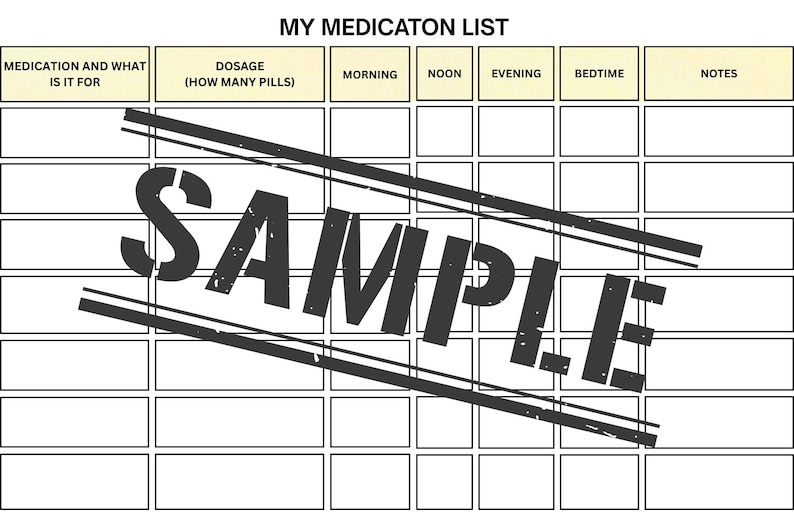 Printable Daily Medication PDF Tracker Log for Patients, Medication ...