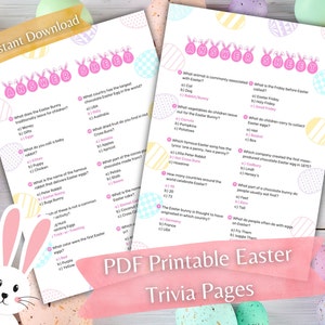 Easter Trivia Printable PDF for Kids Fun Easter Quiz With Answers ...