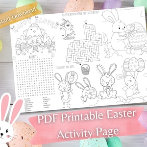 Easter Printable Activity Page for Kids - Instant Download PDF - Fun ...