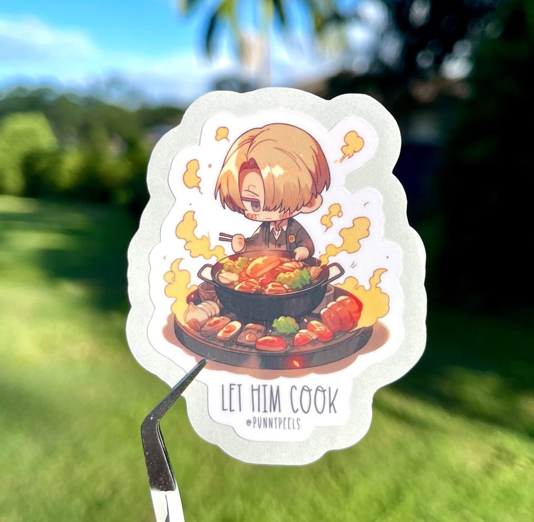 Let Him Cook Sticker / One Piece Sanji Stickers / One Piece / Water ...
