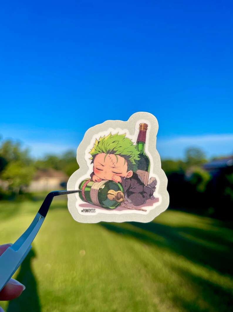 Drunk Zoro Sticker / One Piece Zoro Stickers / One Piece / Water Bottle ...