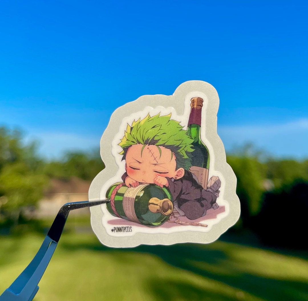 Drunk Zoro Sticker / One Piece Zoro Stickers / One Piece / Water Bottle ...