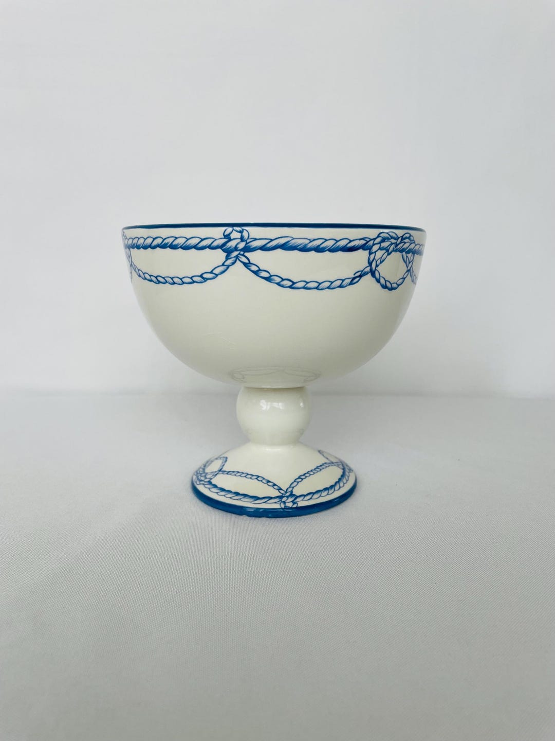 Vintage Nautical Ceramic Pedestal Trinket Bowl - Etsy