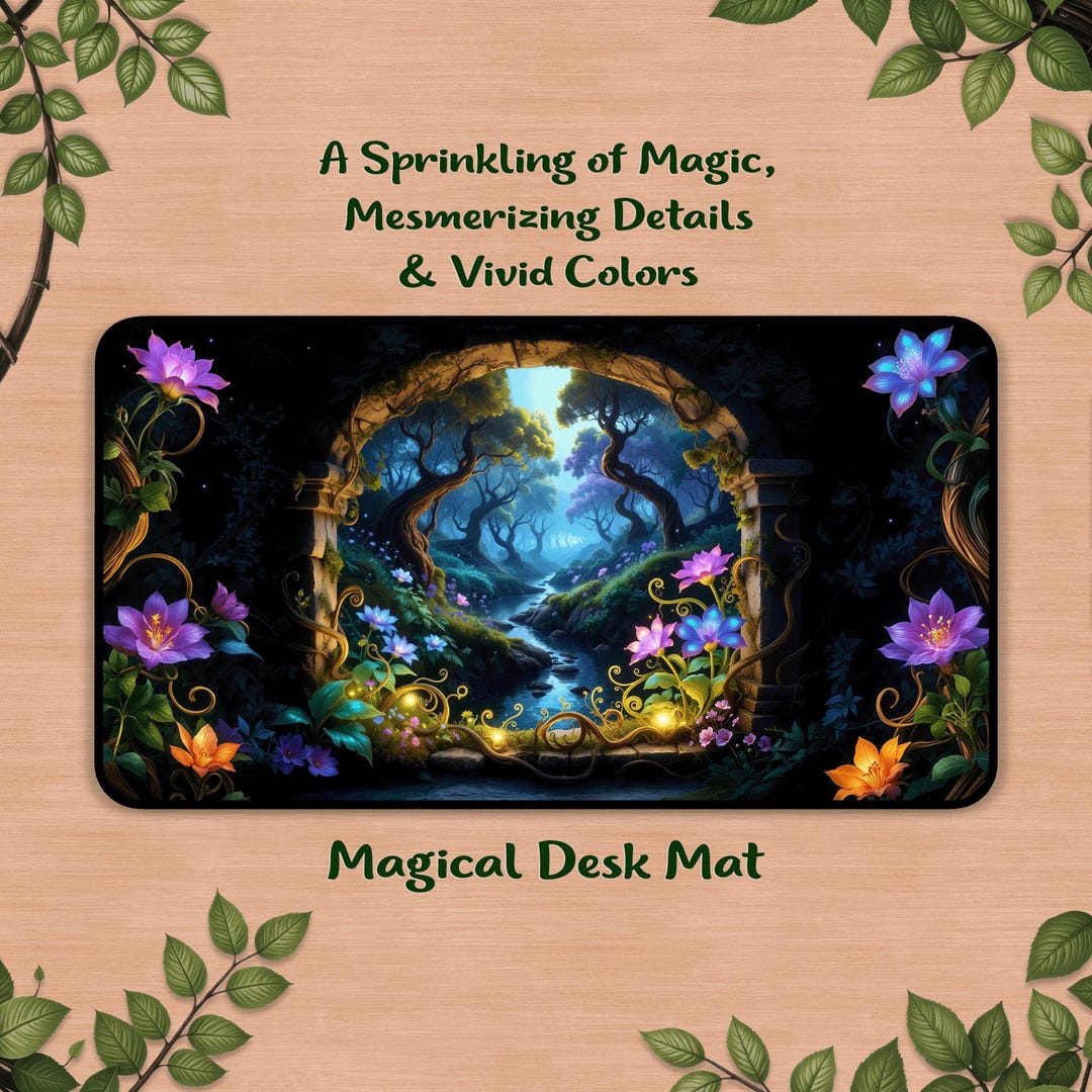Enchanted Forest Portal Desk Mat | Fantasy Landscape Mousepad - Etsy