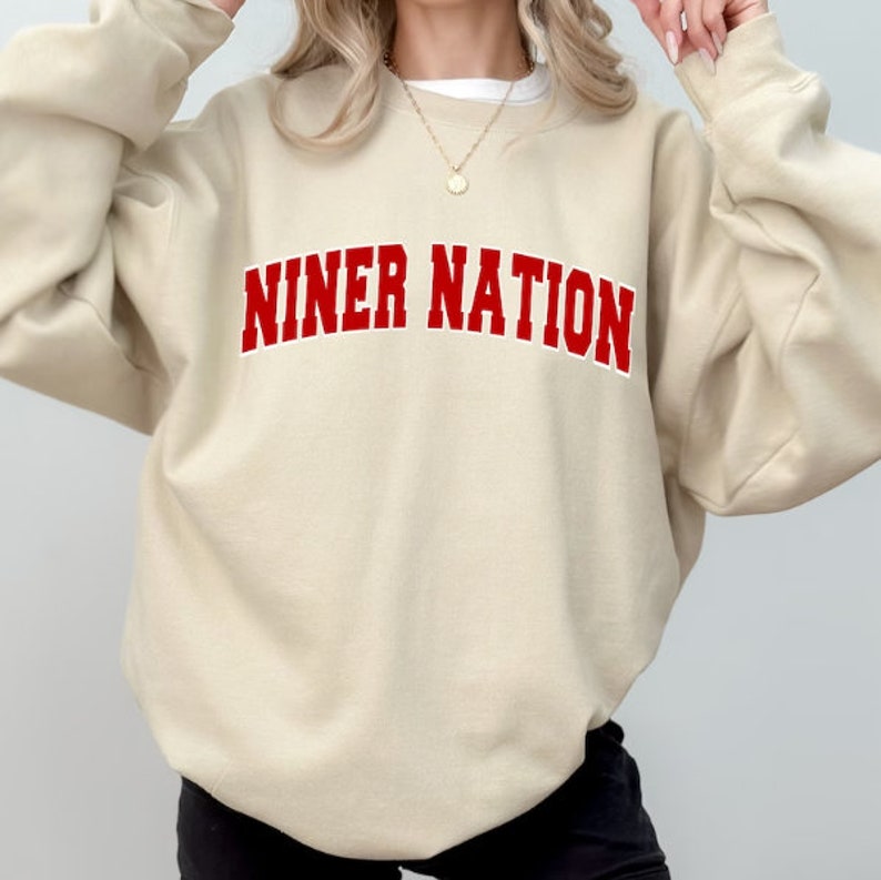 49ers Football Sweatshirt, Niners San Francisco Crewneck, Forty Niners ...