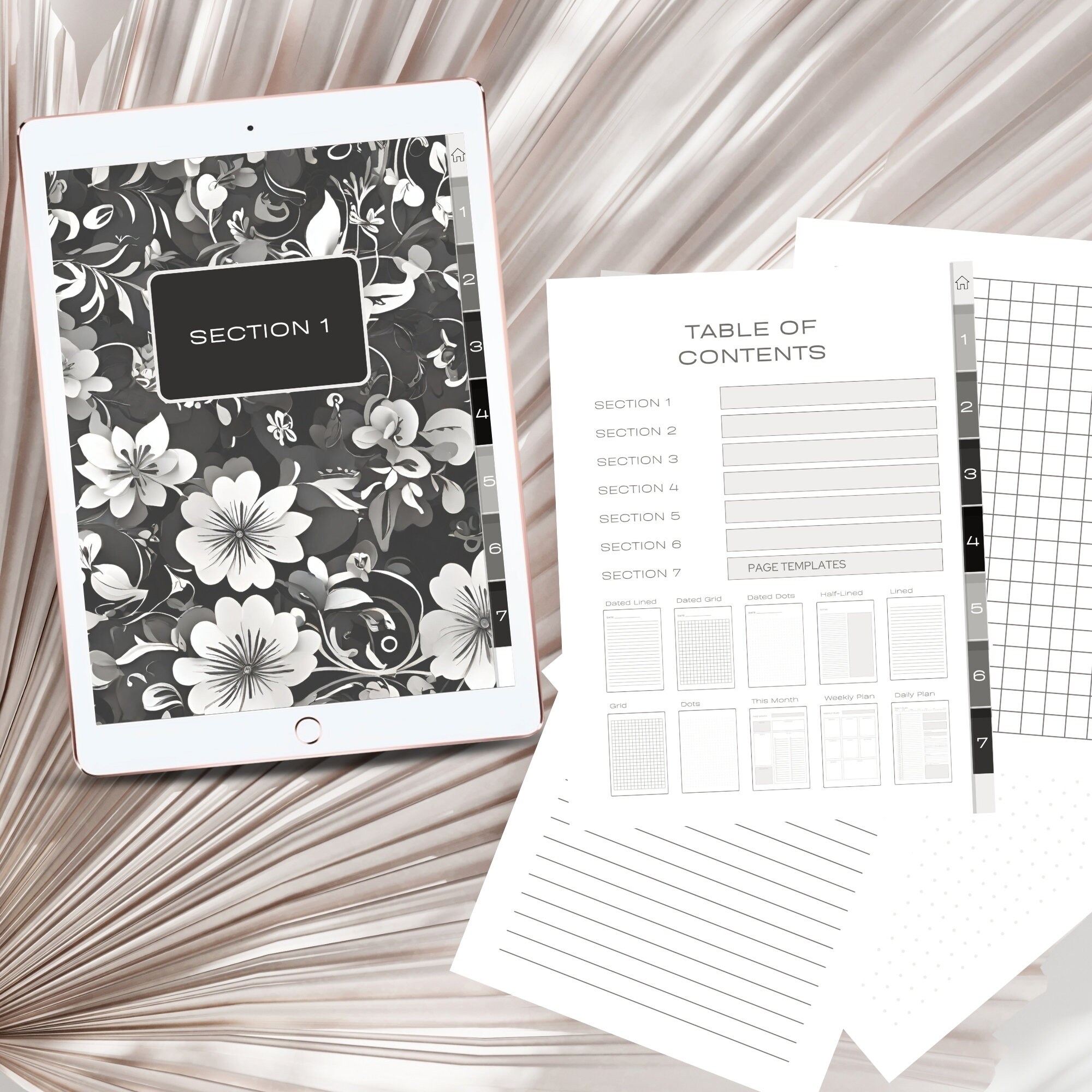 Goodnotes Notebook Dividers, 6 Sections, INSTANT DOWNLOAD, 10 Page ...