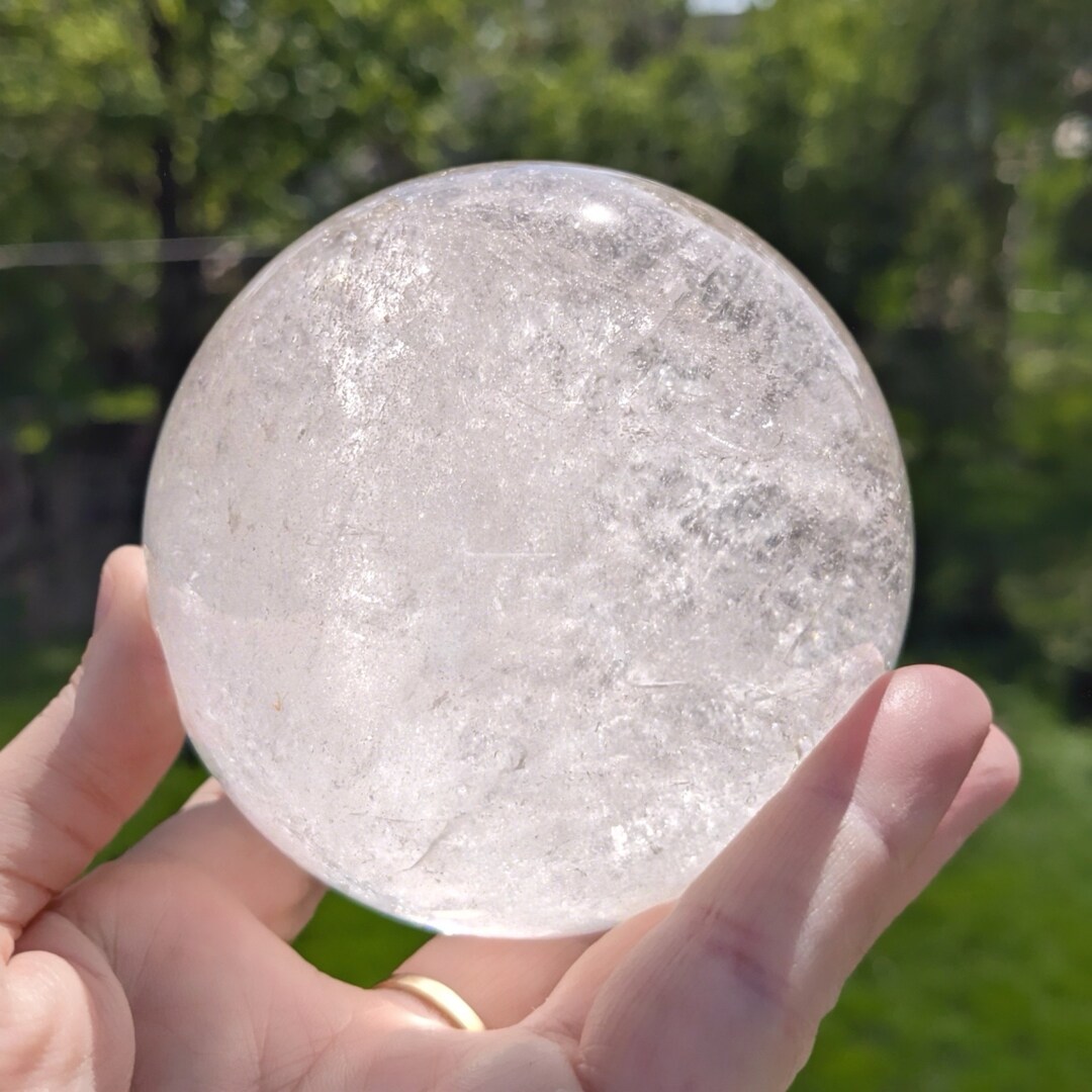 Clear Quartz Sphere Orb Crystal Ball Healing Meditation Zen AAA Light ...