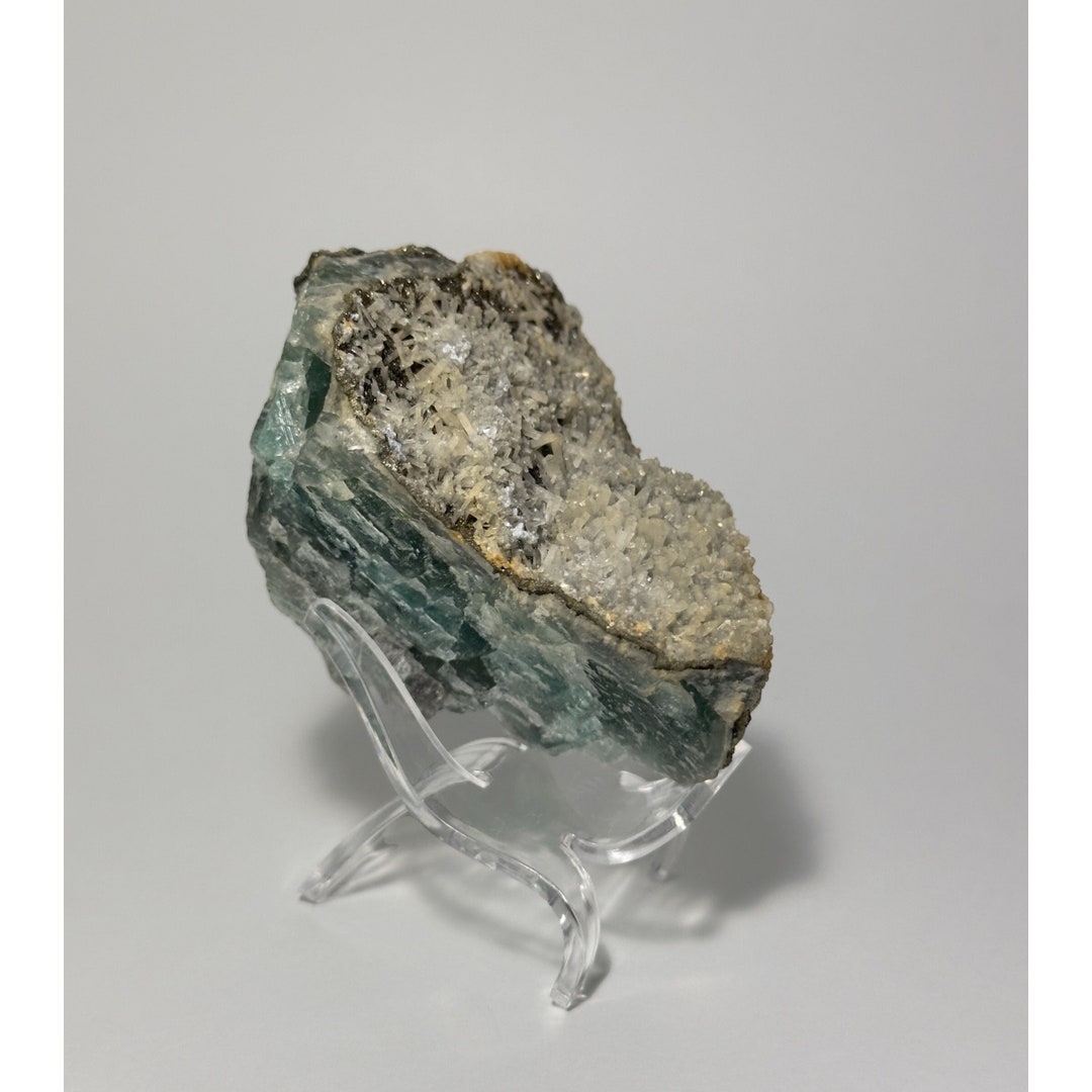 Fluorite Raw Mineral Specimen large With coconut Quartz Top, and ...