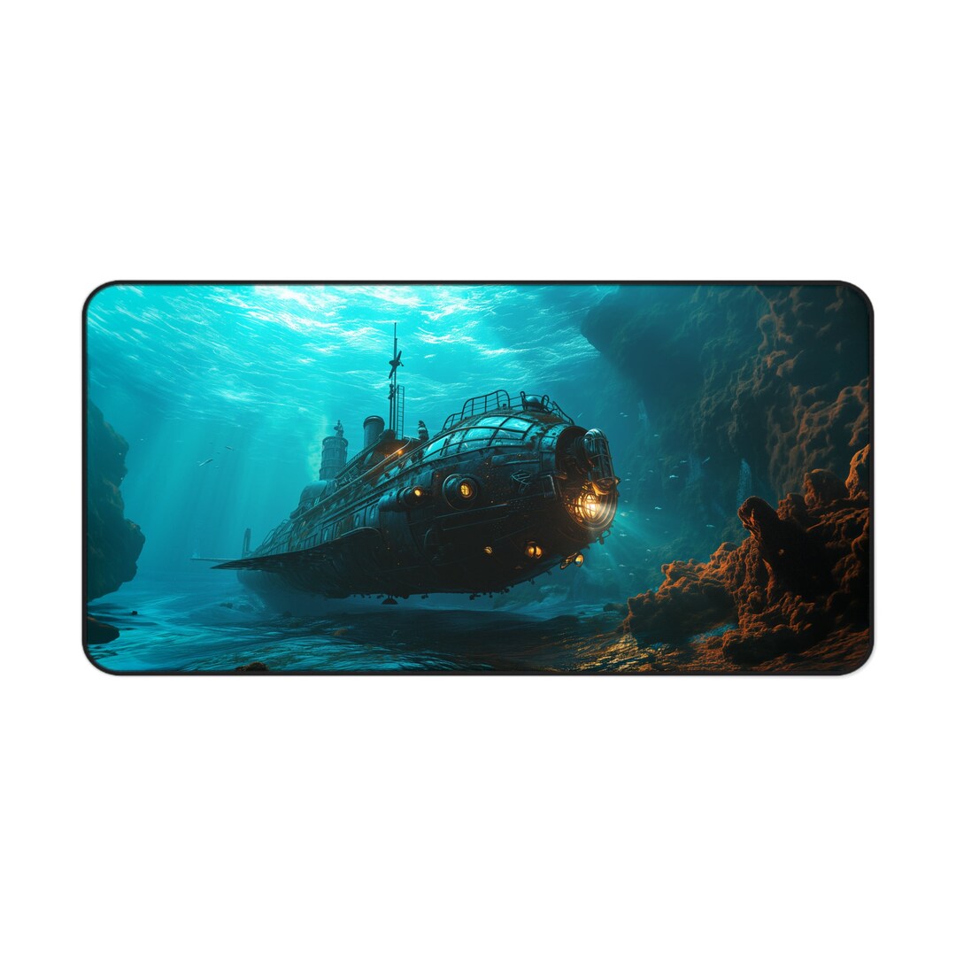 Nautilus Steampunk Submarine Gaming Desk Mat, Magic Playmat, TCG ...
