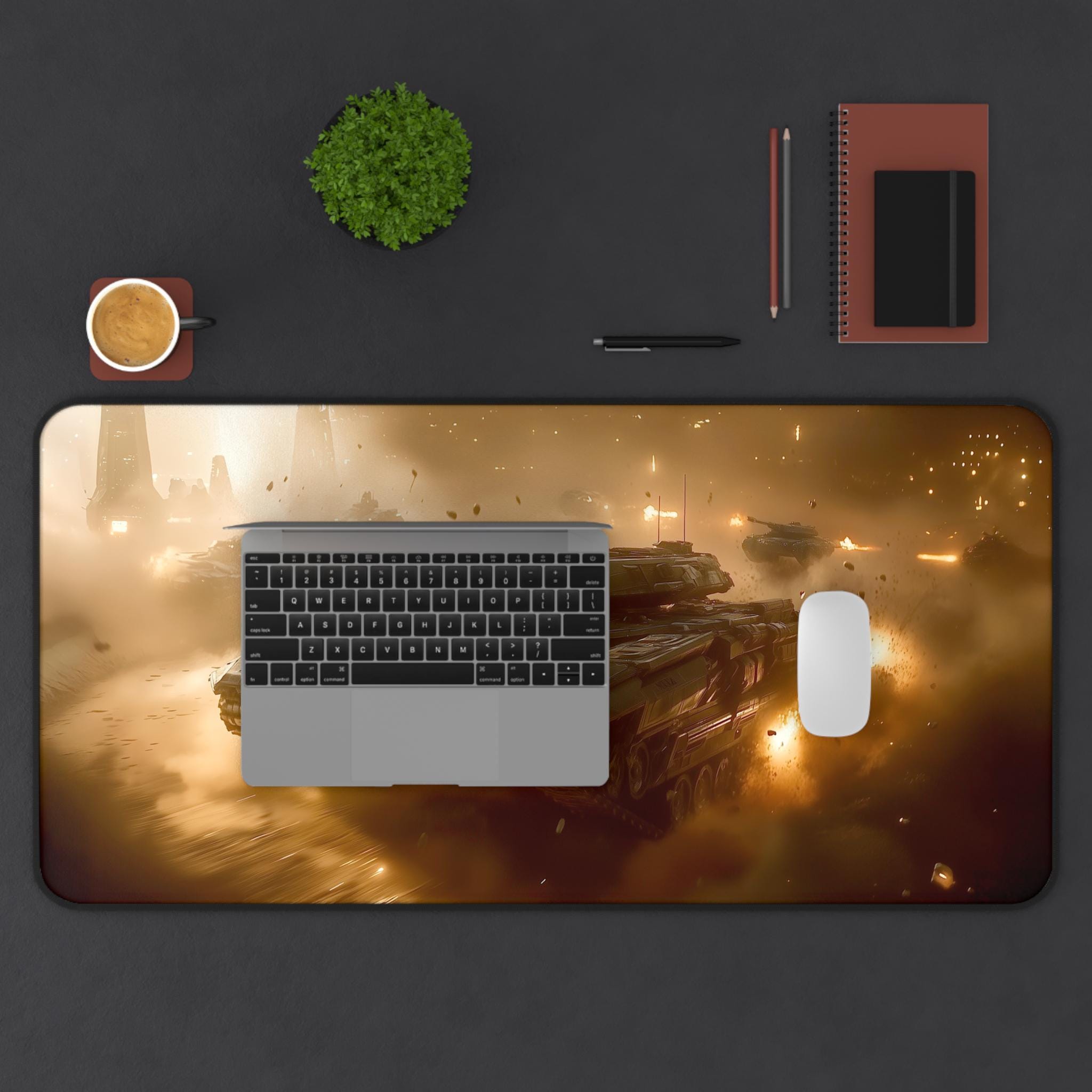 Tank Warfare Gaming Desk Mat, Military Playmat, Near Future Desert ...