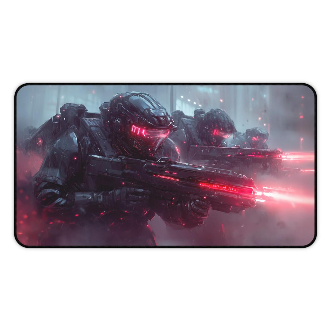 Sci-fi Dark Trooper Desk Mat, Power Armor Playmat for Gamers, Gaming ...