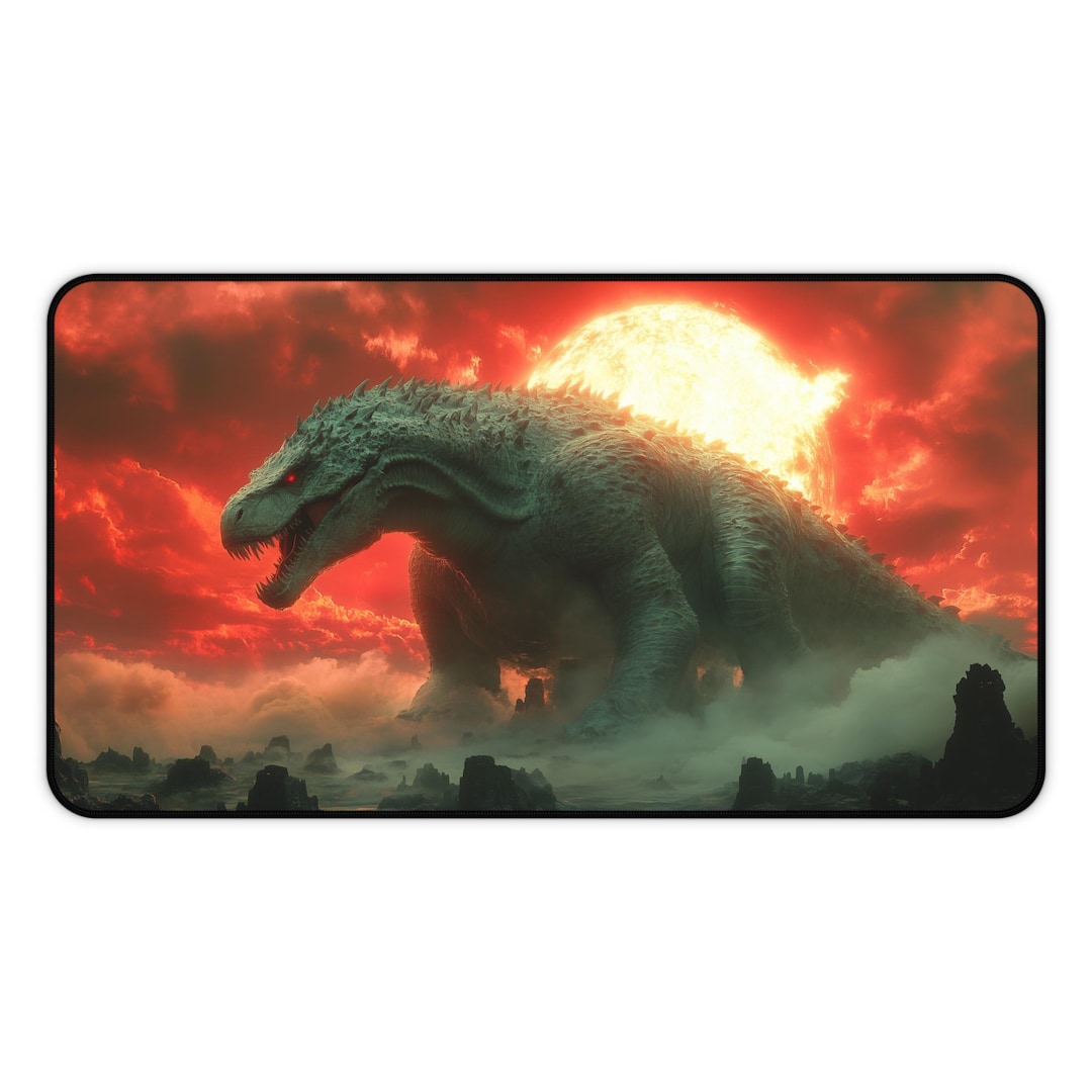 Dinosaur Playmat, Kaiju Desk Pad, Monster Gaming Mat, Dawn of the Kaiju ...