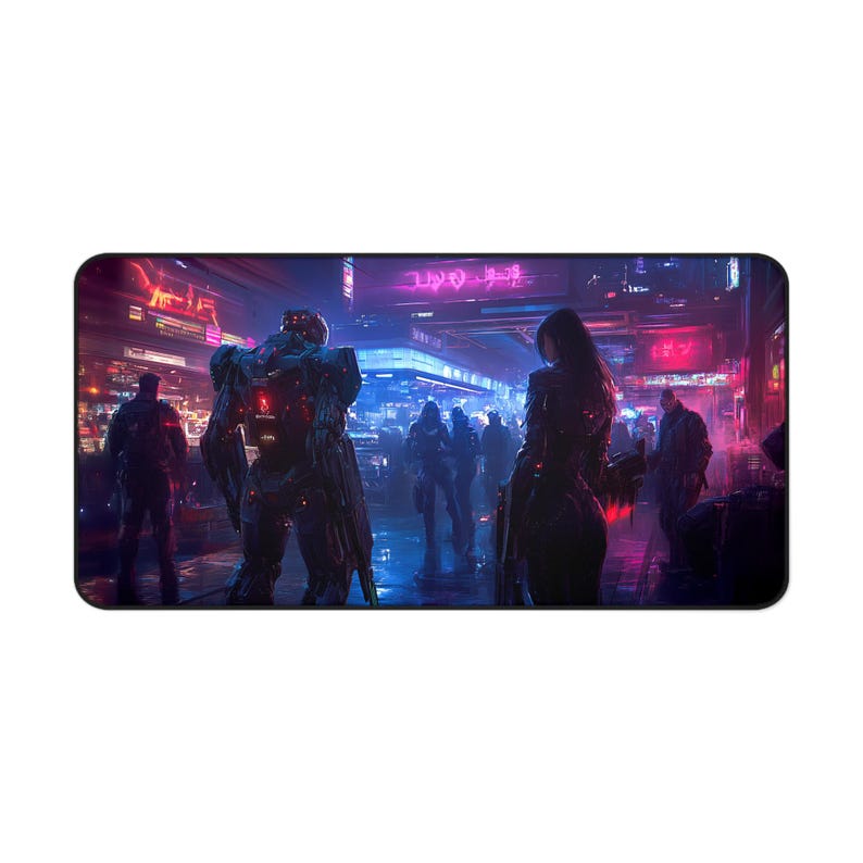 Neon City Streets Sci-fi Gaming Desk Mat, TCG Playmat, MTG Playmat ...
