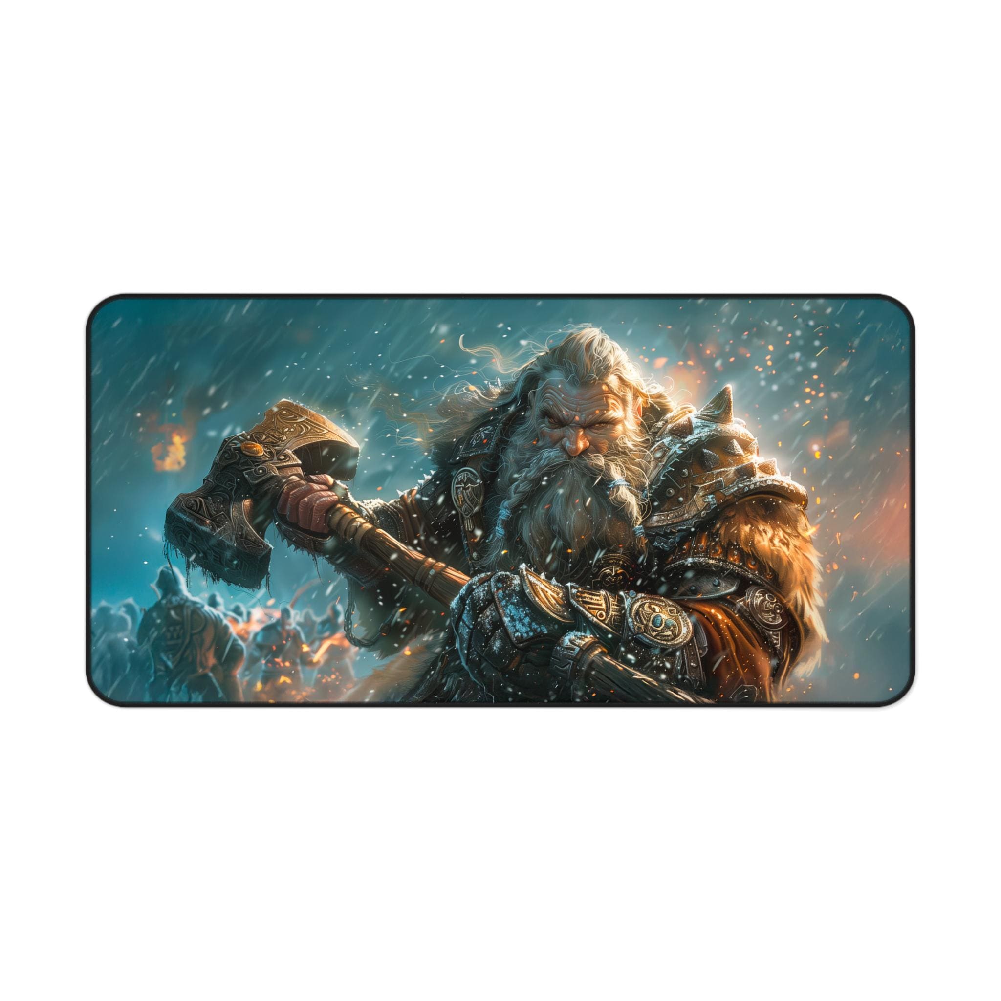 Fantasy Gaming Desk Mat, Dwarf With War Hammer Playmat, Mousepad, Table ...