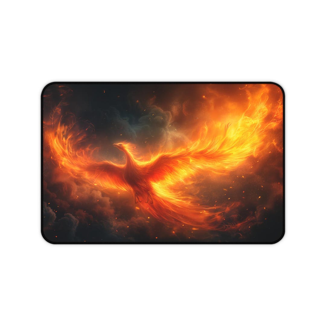 Phoenix From Ashes Fantasy Gaming Desk Mat, Mythology, Magic Playmat ...