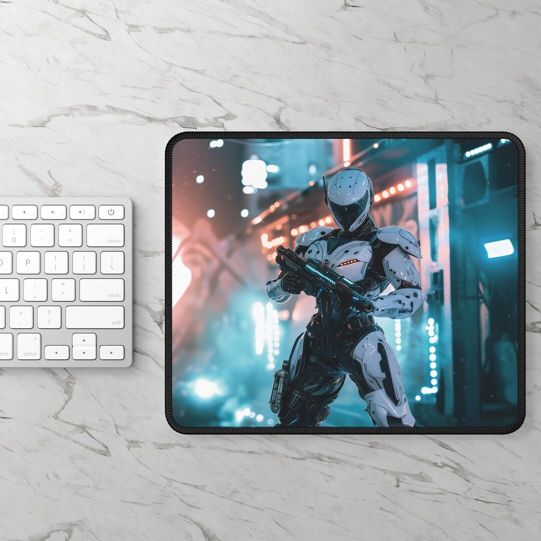 Cyber Patrol Futuristic Gaming Mouse Pad, Science Fiction, Gifts for ...