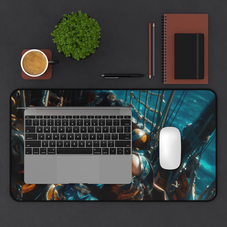 Desk Mat, Waifu Pirate Playmat, Asian Princess Gaming Mat, Mouse Pad ...