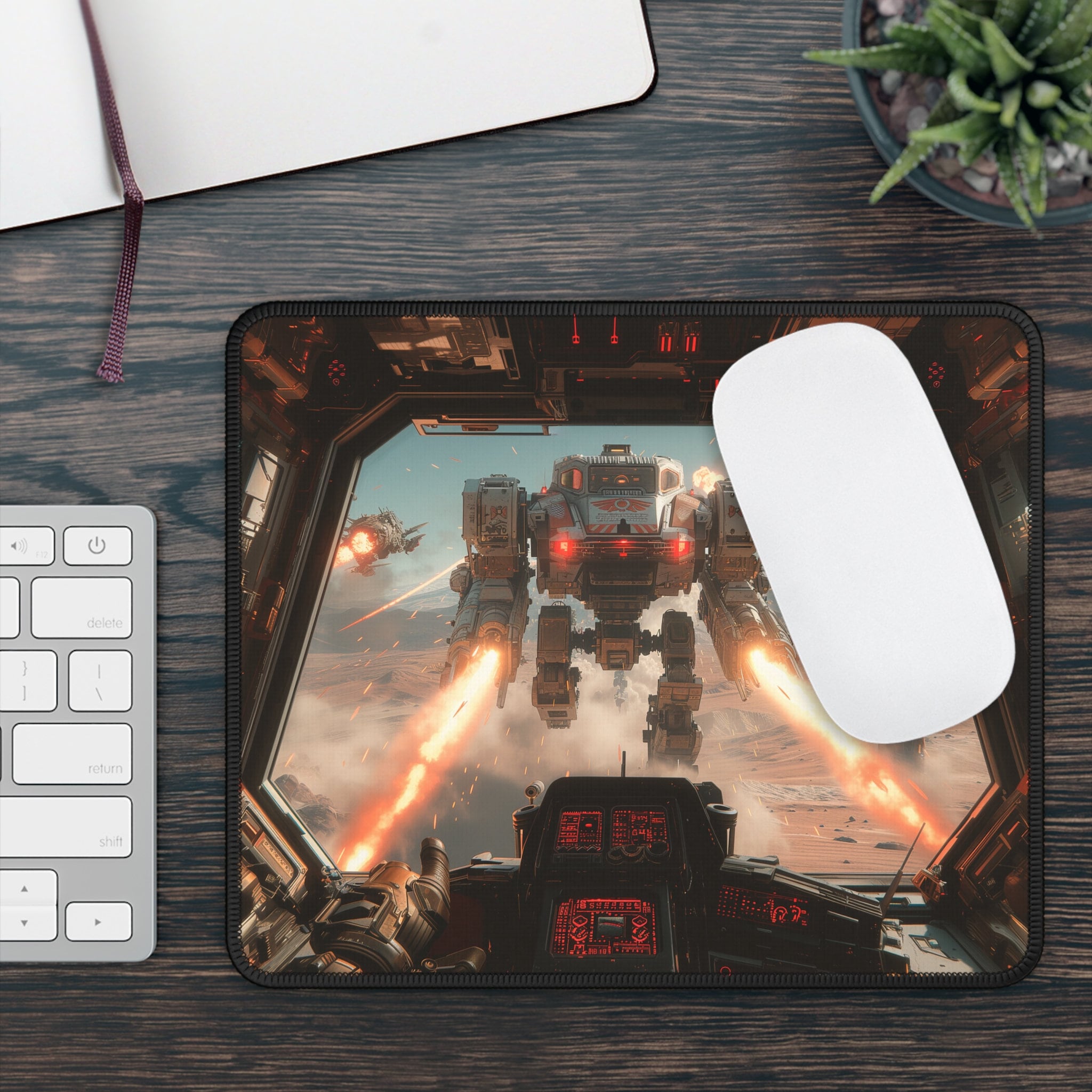 Mech Attack Pilot Cockpit View Sci-fi Gaming Mouse Pad, Mecha, Video ...