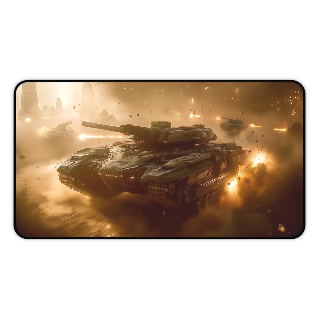 Tank Warfare Gaming Desk Mat, Military Playmat, Near Future Desert ...